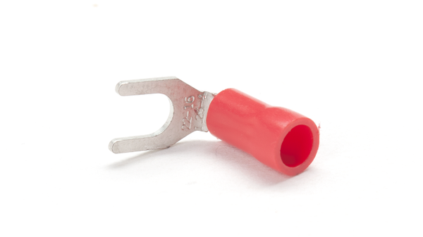 RS37/RA Red Right Angled Spade Terminal to fit 3.5mm Stud - JACDistributors